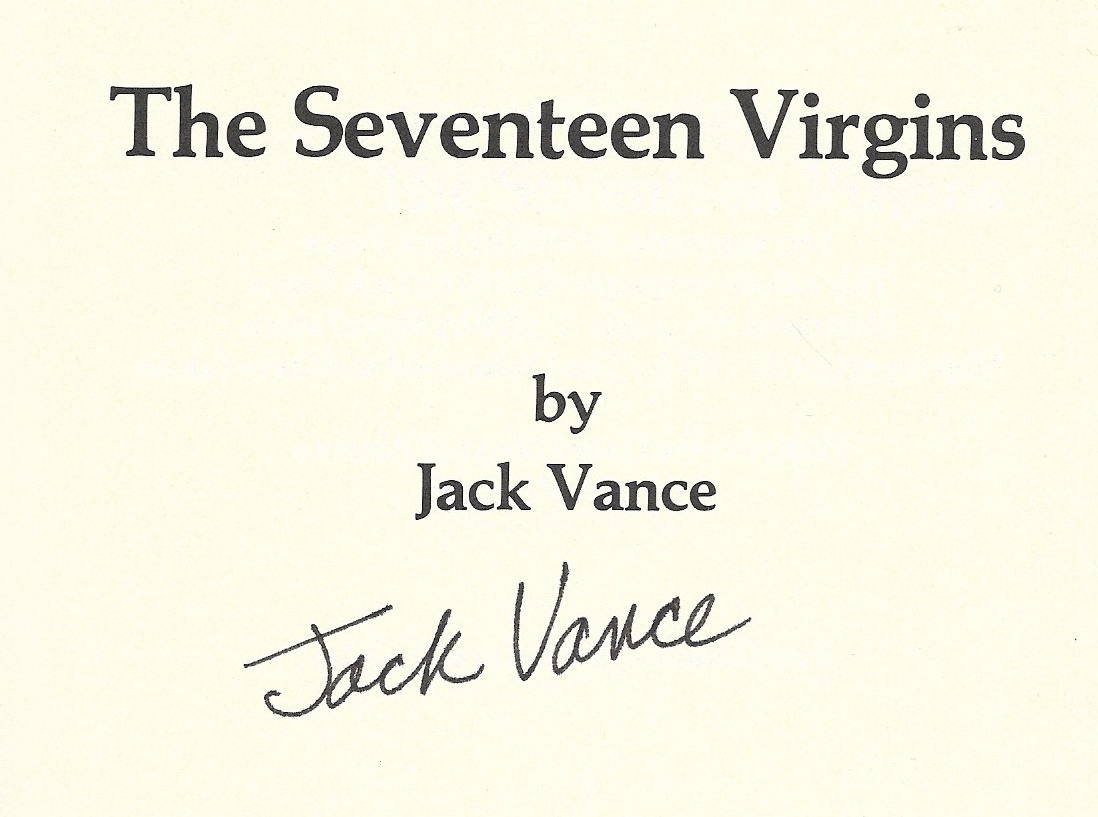 Library Addition: Signed First of Jack Vance’s The Seventeen Virgins ...